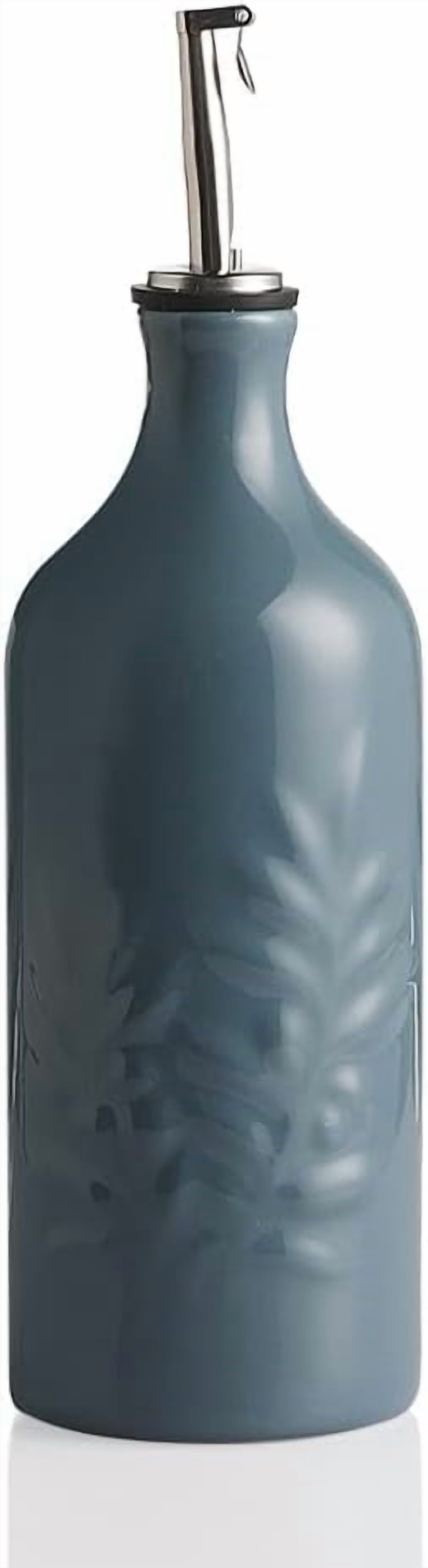 Ceramic Olive Oil Dispenser Bottle, 20 Oz Relief Opaque Oil Cruet ...