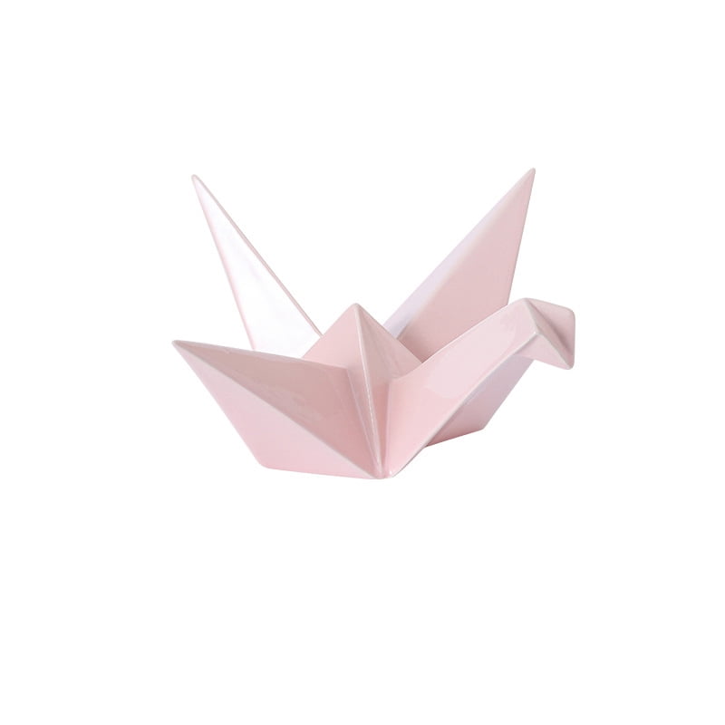 Ceramic Origami Crane Figurine Statue Handcrafted Crane Shaped Statue ...