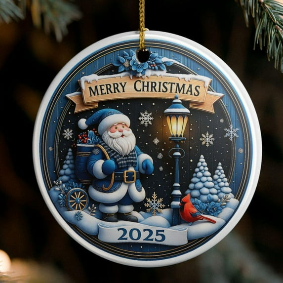 Ceramic Ornament, Jolly Man Merry Noel 2025, Red Cardinal-A Classic Of ...