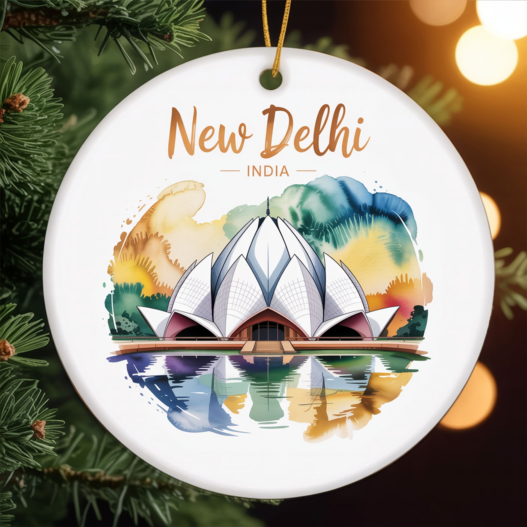 Ceramic Ornament – Lotus Temple in New Delhi India Travel Souvenir ...