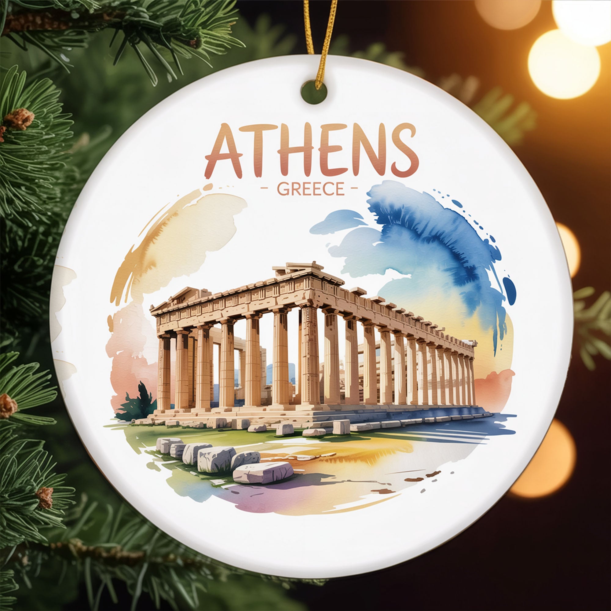 Ceramic Ornament – Parthenon in Athens Greece Travel Souvenir ...