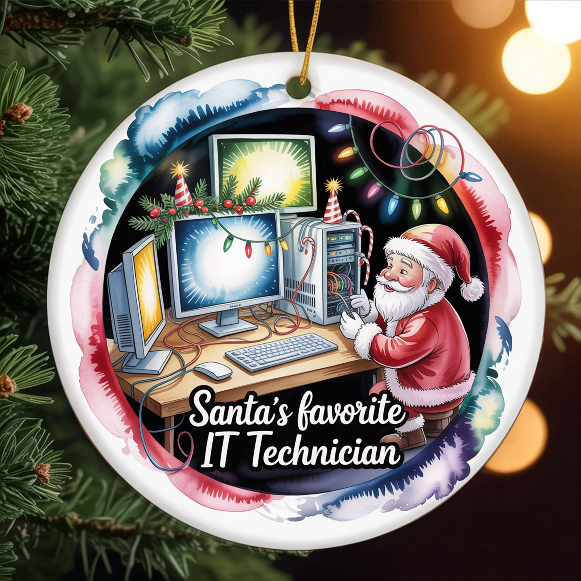 Santa’s Favorite It Technician Ceramic Ornament, Christmas 2025 ...
