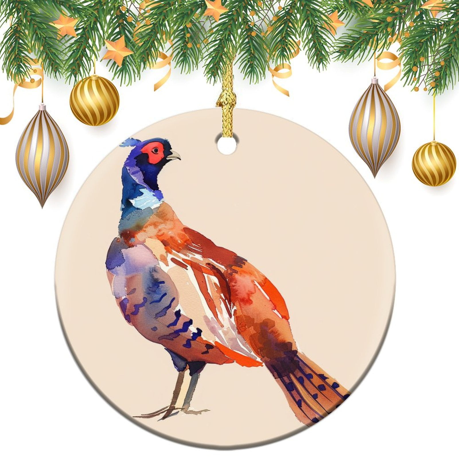 Ceramic Ornament Walking Pheasant Personalized Christmas Ornament ...