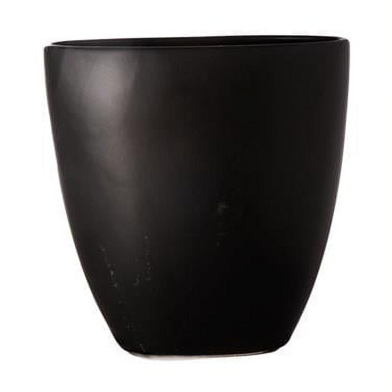 Ceramic Oval Pot with Tapered Bottom Design, Matte Black - Walmart.com