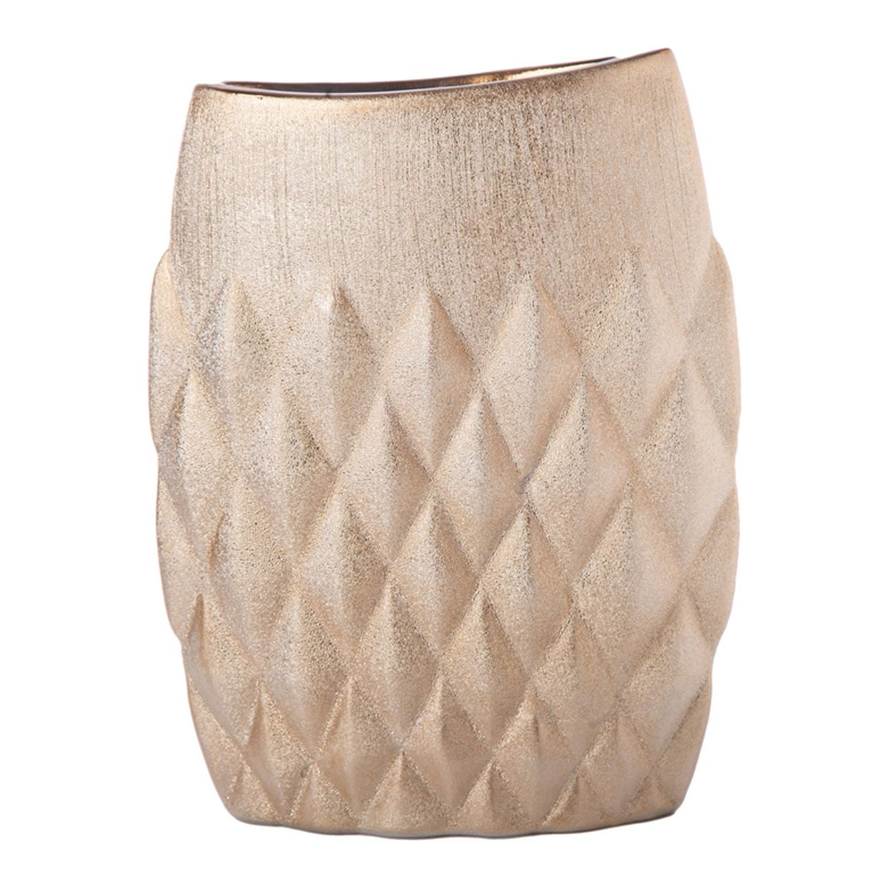 Ceramic Oval Vase Gloss Finish Gold-10.25"H - Walmart.com