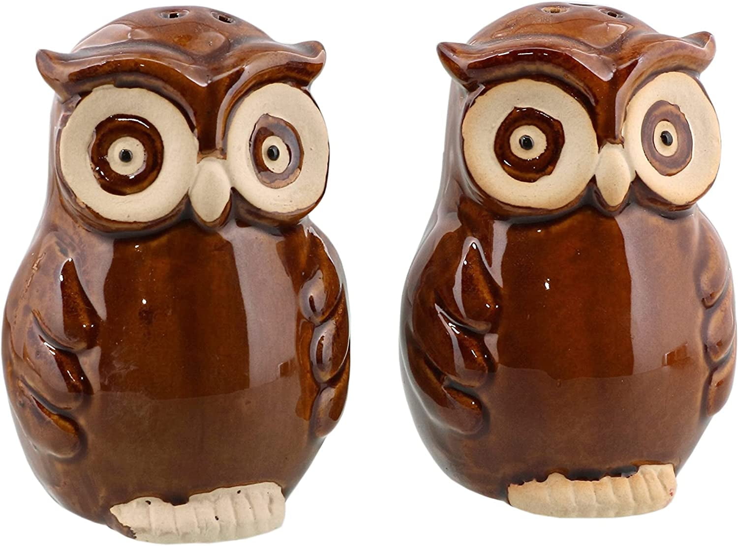 Ceramic Owl Salt and Pepper Shaker Collectors Kitchen Décor - Brown ...