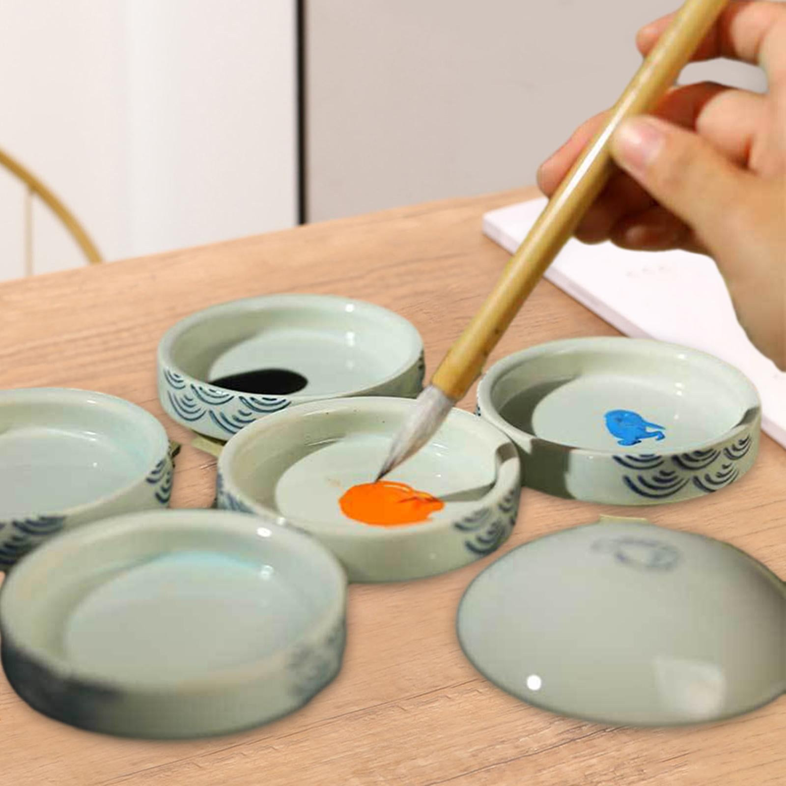 Ceramic Paint Palettes Round Paint Mixing Tray for Classroom Store ...