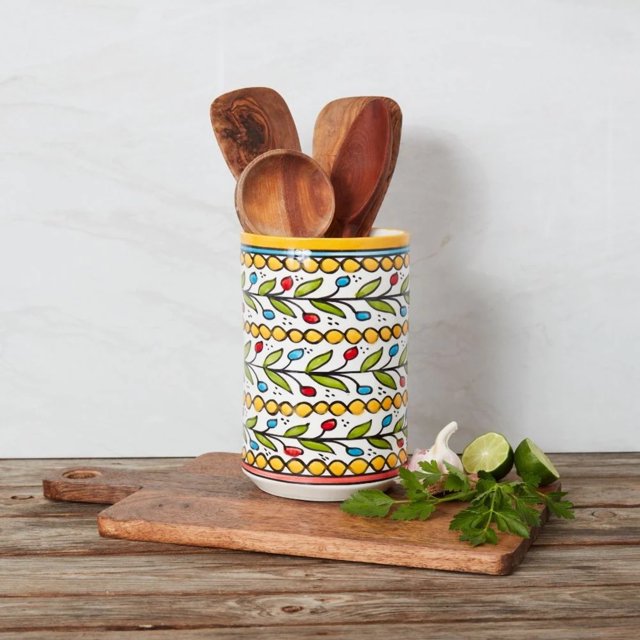 Ceramic Palestine Yellow Colorful Vine Utensil Holder - Walmart.com