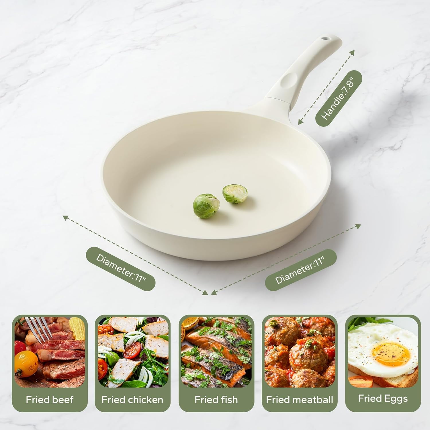 Ceramic Pan Nonstick, Nonstick Frying Pan, Large Fry Pans, PFAS & PFOA ...