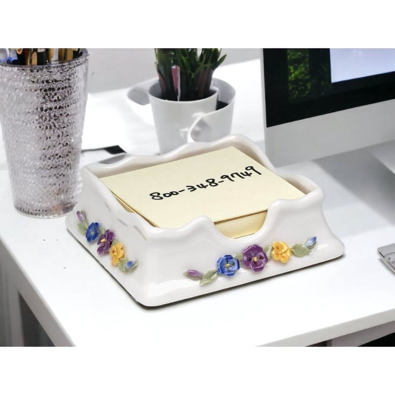 Ceramic Pansy Flower Post-It Holder 1.375 inch Home Office Gift ...