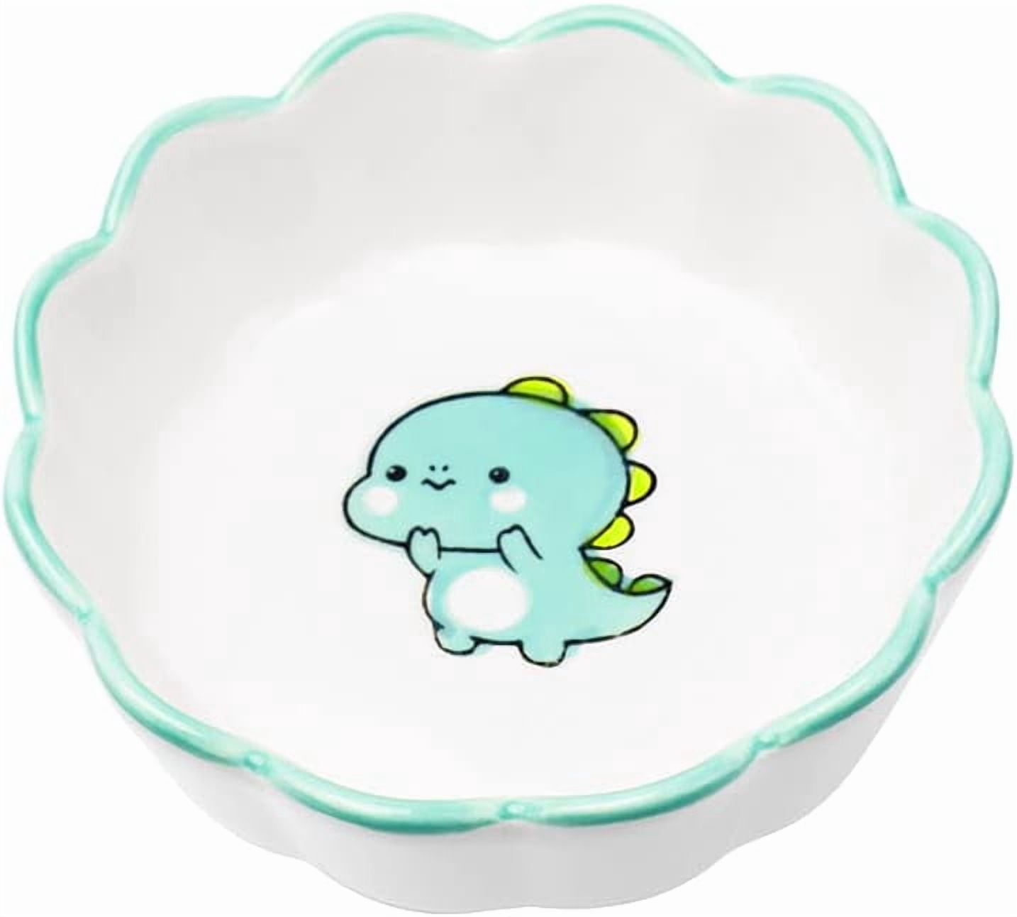 Ceramic Paper Clip Holder with Green Dinosaur Cute PaperClip Dish Cup ...