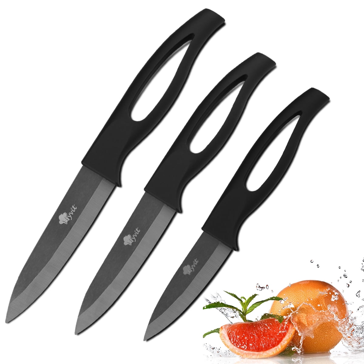 Ceramic Paring Knives with Cover Sharp Fruit Vegetable Slicing Cutting ...