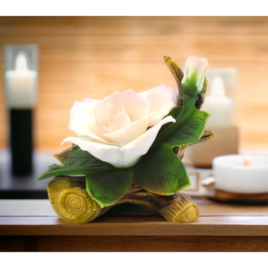 Ceramic Peace Rose Figurine 5 1/8" Nature - Walmart.com
