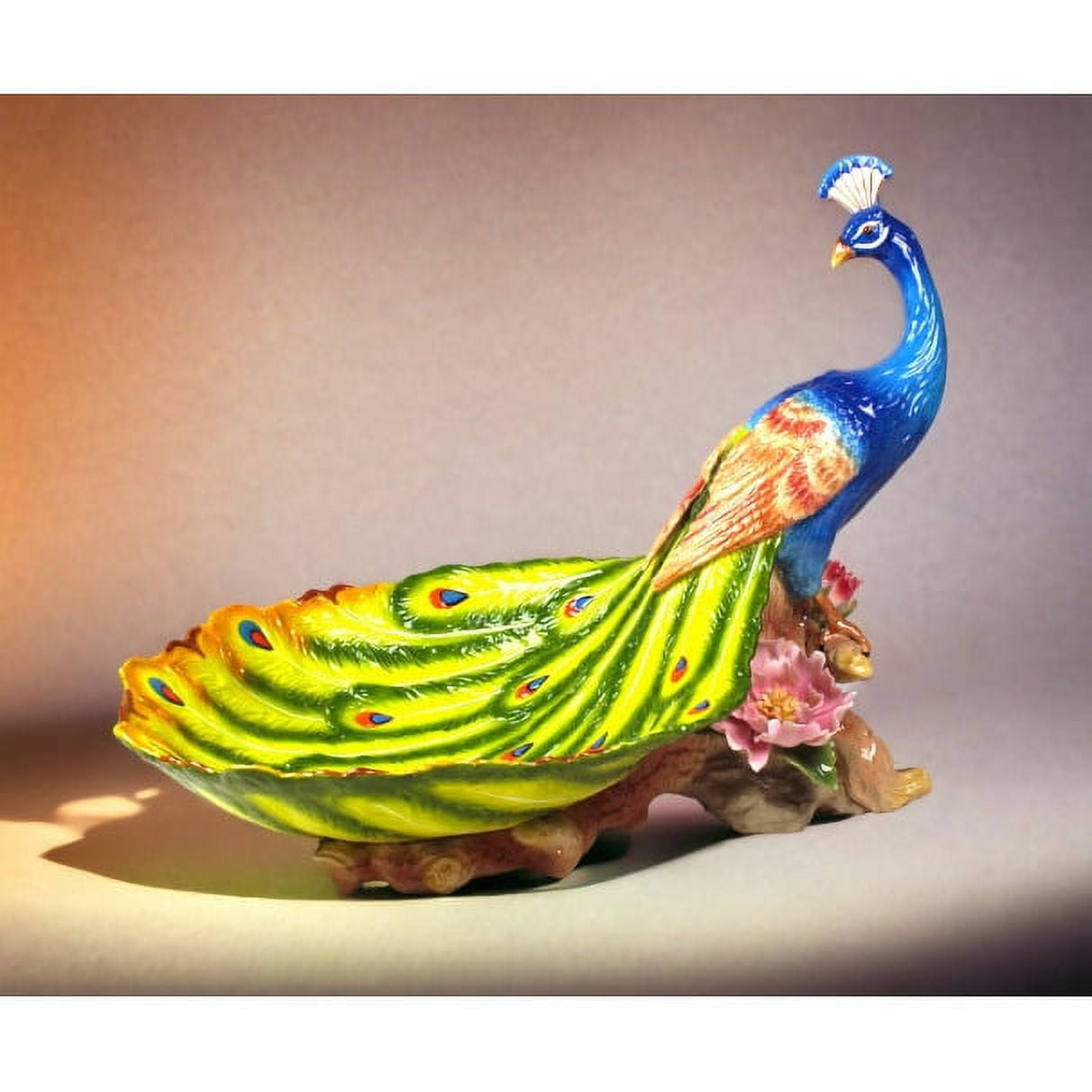 Ceramic Peacock With Relaxed Tail Candy Dish or Fragrance Holder Home ...