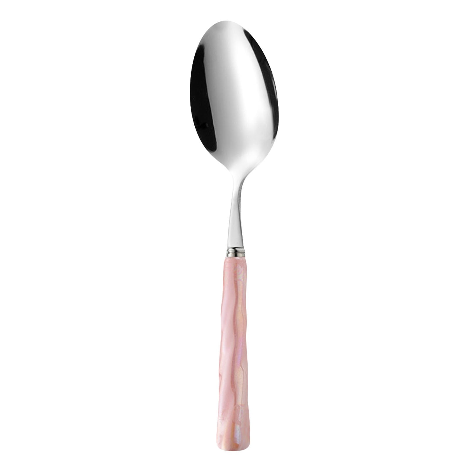 Ceramic Pearl Handle Stainless Steel Spoon and Fork, Light Luxury ...