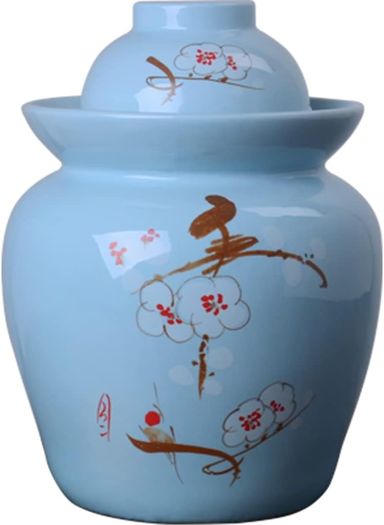 Ceramic Pickle Jar Homemade Water Seal Fermenting Jar Sauerkraut Crock ...