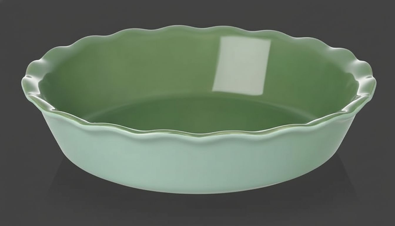 Ceramic Pie Pan, 10 Inch Round Baking Dish, Non-Stick with Soft Wave ...