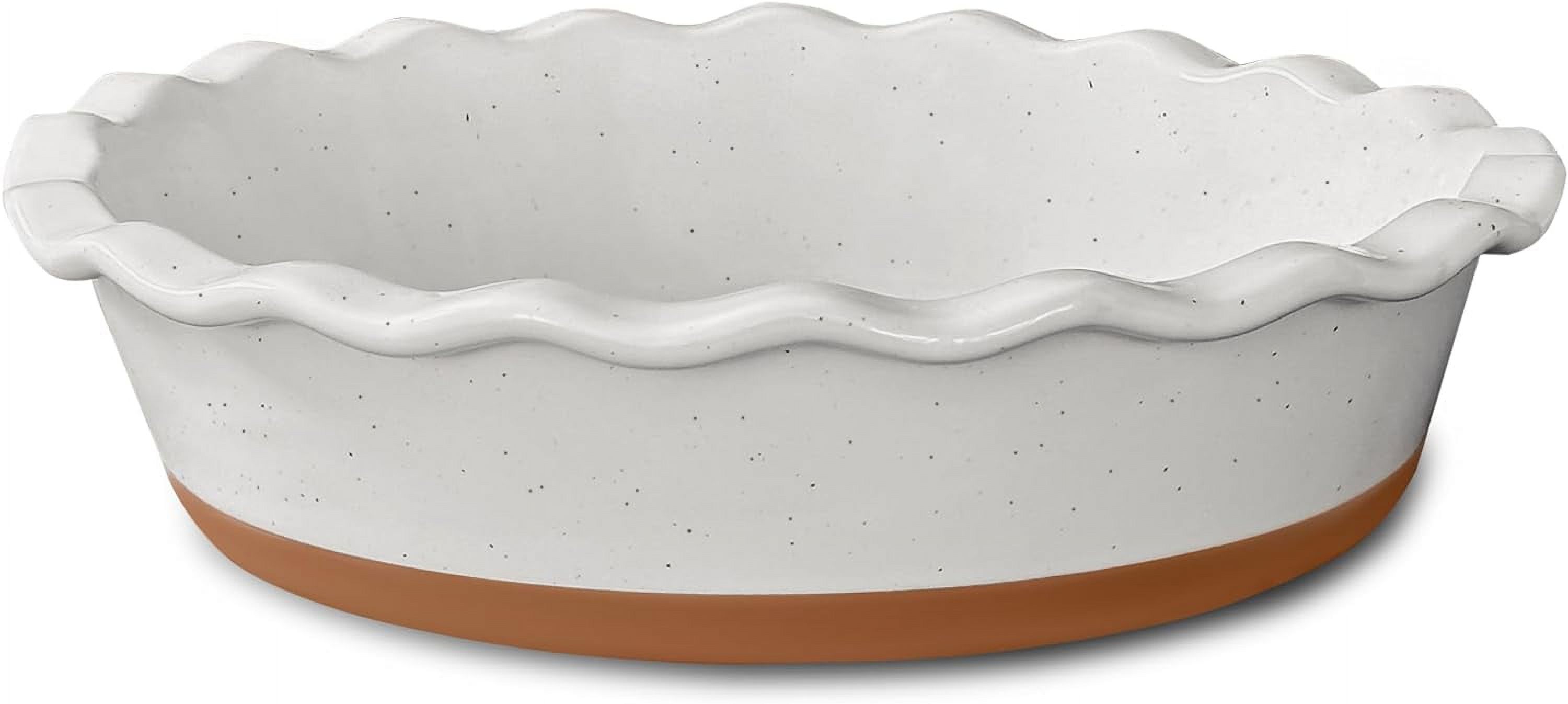 Ceramic Pie Pan for Baking - 9 inch - Deep and Fluted Pie Dish for Old ...