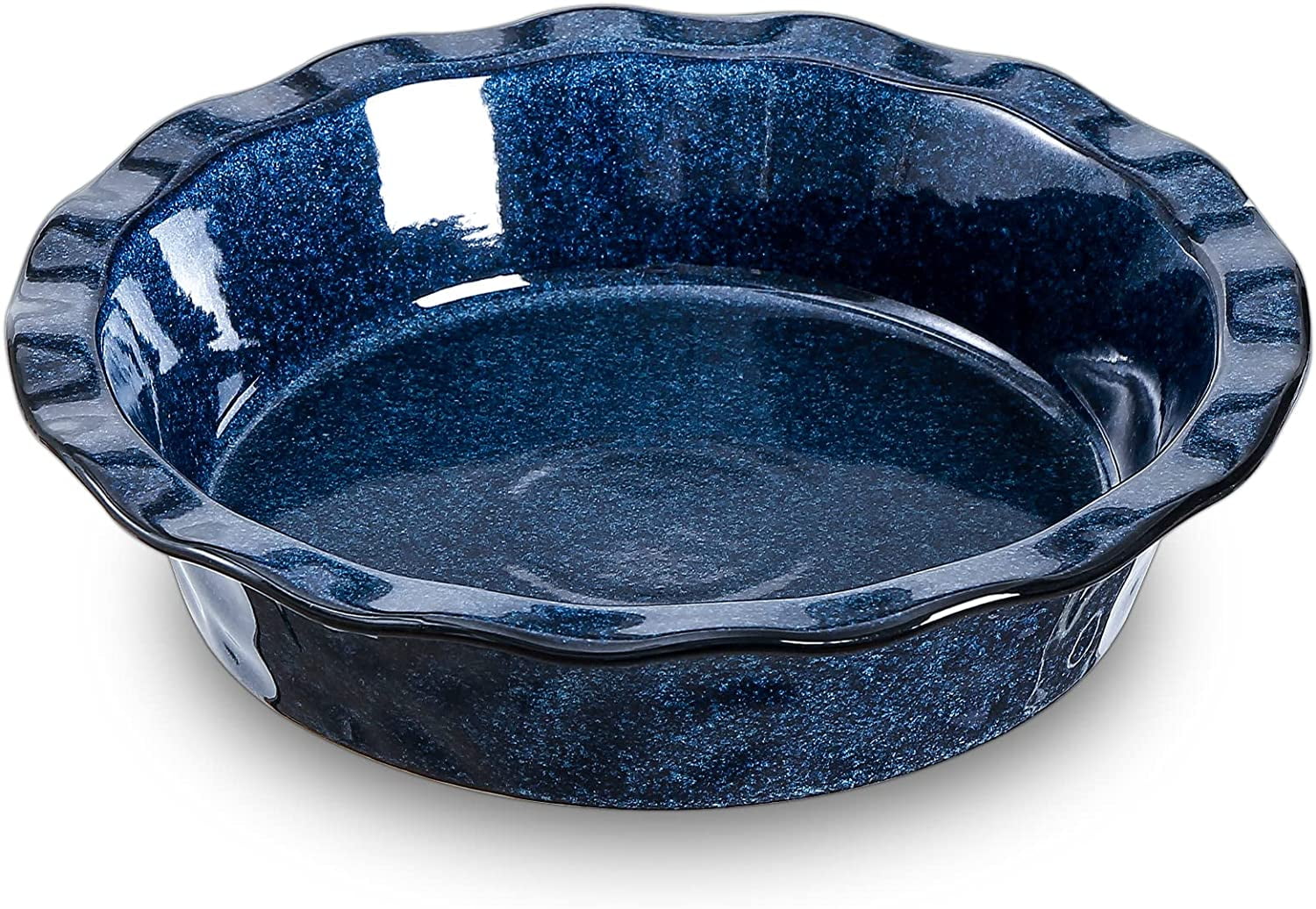 Ceramic Pie Pan for Baking - 9 inch Pie Plate, Round, Fluted and Deep ...