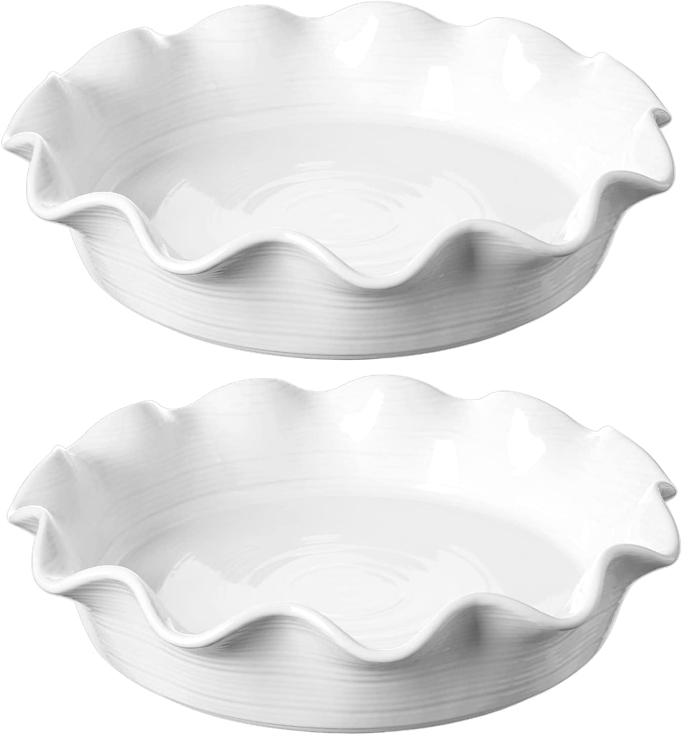 Ceramic Pie Pans for Baking, 11 Inches Deep Dish Pie Plate for Apple ...