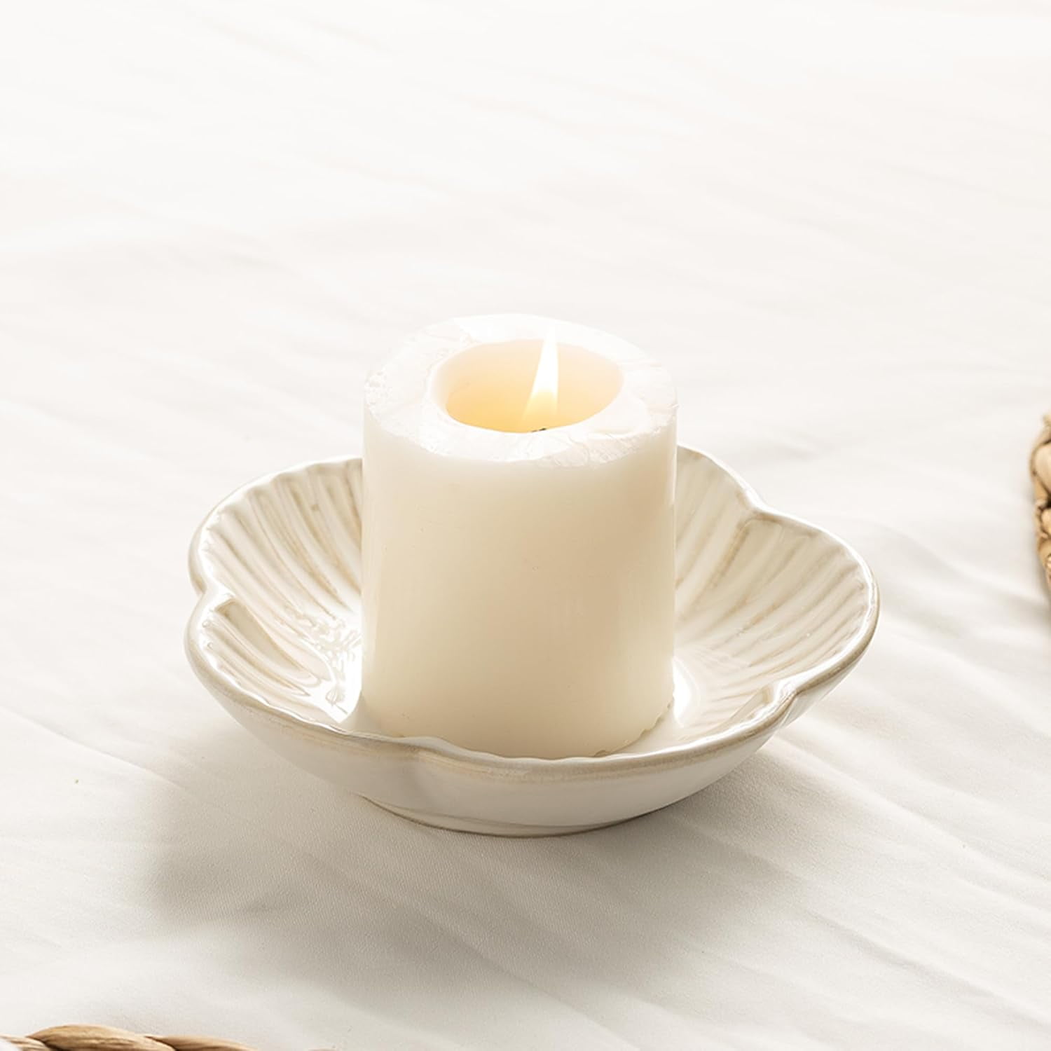 Ceramic Pillar Candle Holder Plates, Decorative Candlestick Holder, Tea ...
