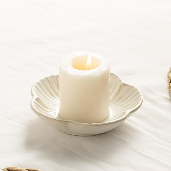 Ceramic Pillar Candle Holder Plates, Decorative Candlestick Holder, Tea ...