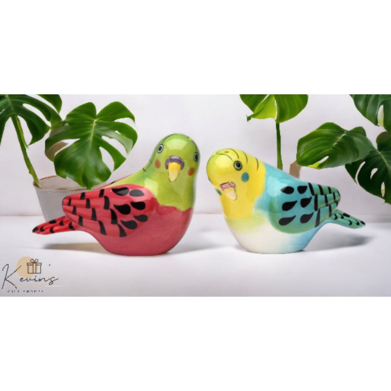 Ceramic Pink Blue Parakeet Salt and Pepper Shakers - Walmart.com