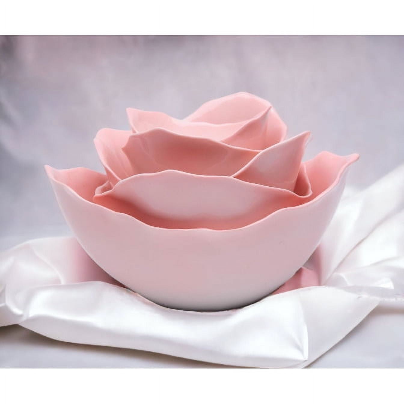Ceramic Pink Rose Bowl-Set Of 5 Home Decor Kitchen Decor Valentine s ...