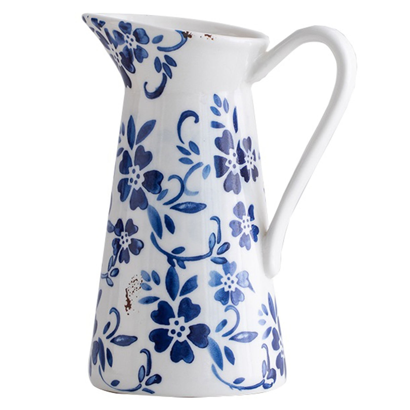 Ceramic Pitcher Vase, Blue and White Jug for Home Decor, Decorative ...