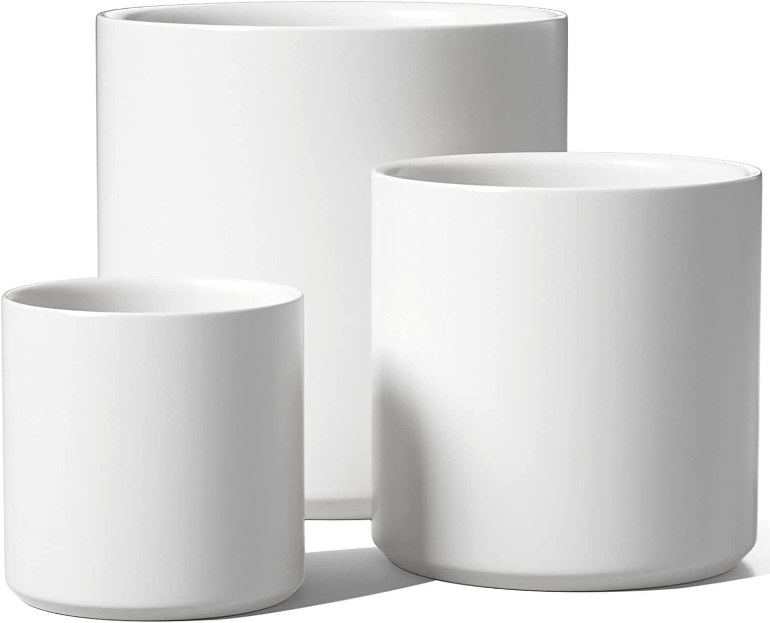 Ceramic Plant Pots Indoor, 10+8+6 Inch Planters for Indoor Plants, Mid ...