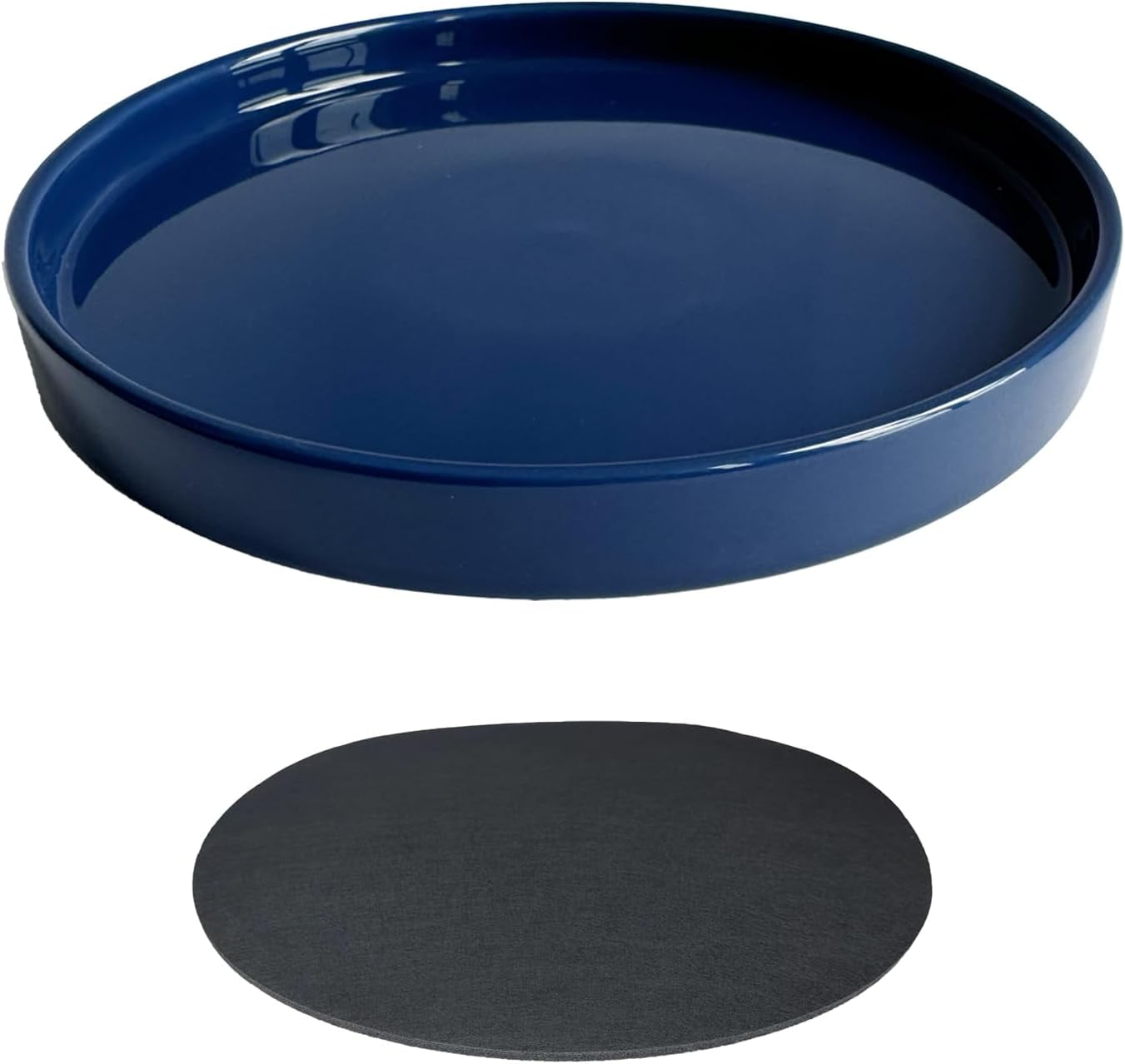 Ceramic Plant Saucer Blue Deep Tray - 1 Pack 15 inch, Planter Saucers ...