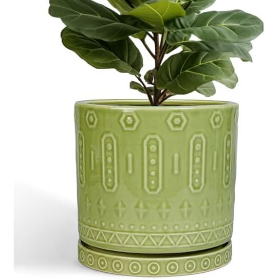 Ceramic Planter - 12 Inch Pots for Plants Indoor Outdoor, Round Large ...