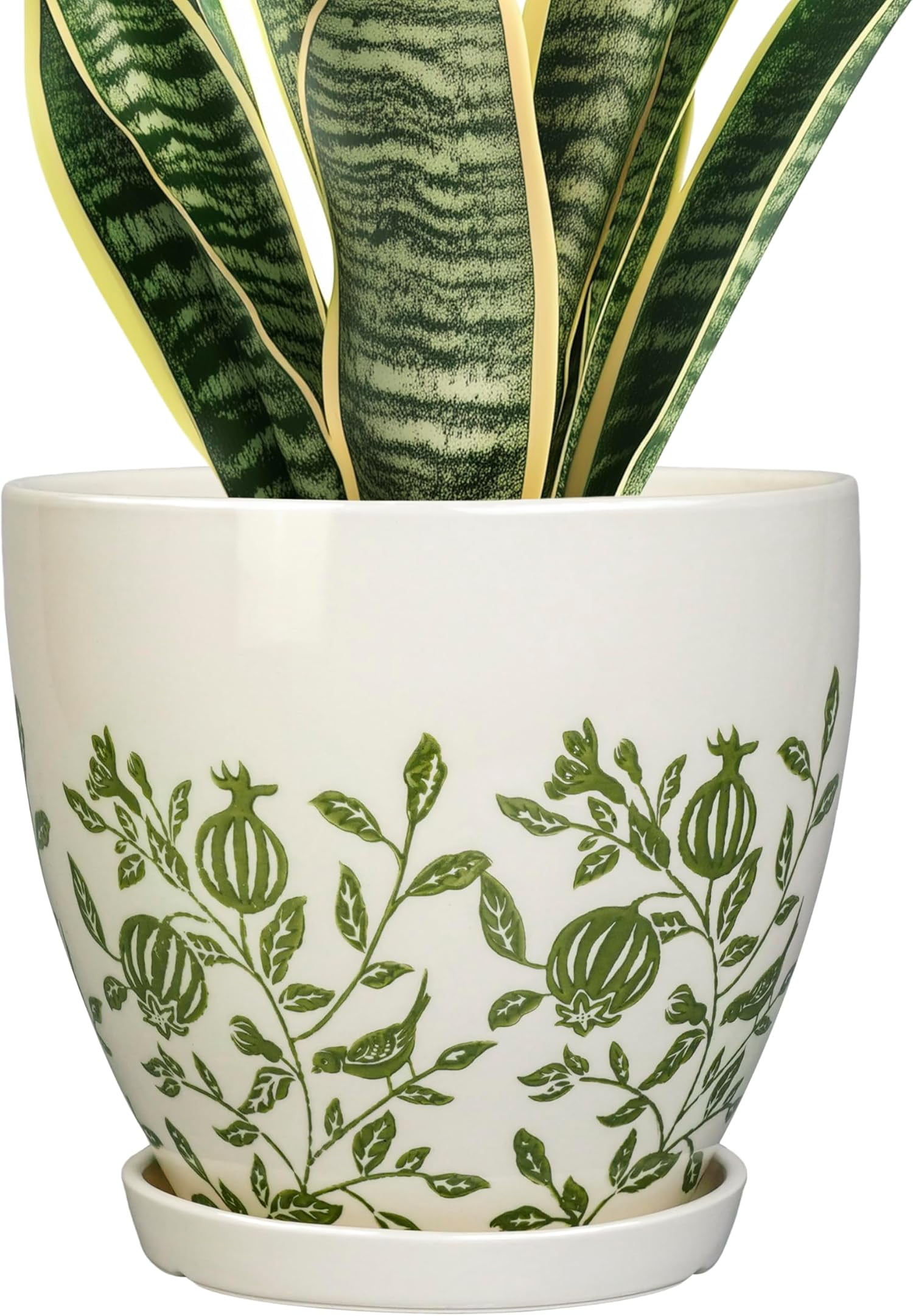Ceramic Planter - 8.2 Inch Pot for Indoor Outdoor , Boho Round Ceramic ...