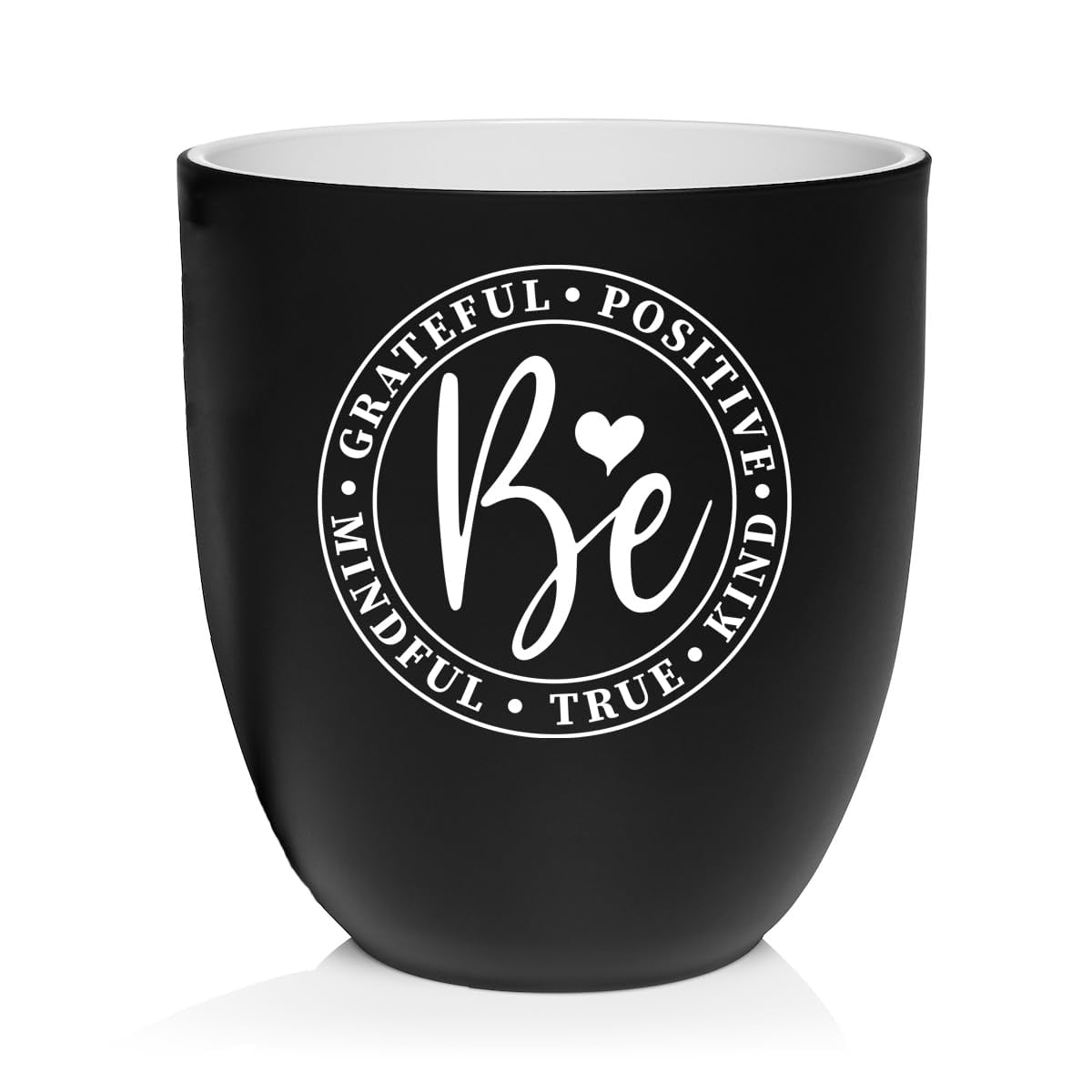 Ceramic Planter Plant Pot with Plastic Liner Gift Be Grateful Positive ...