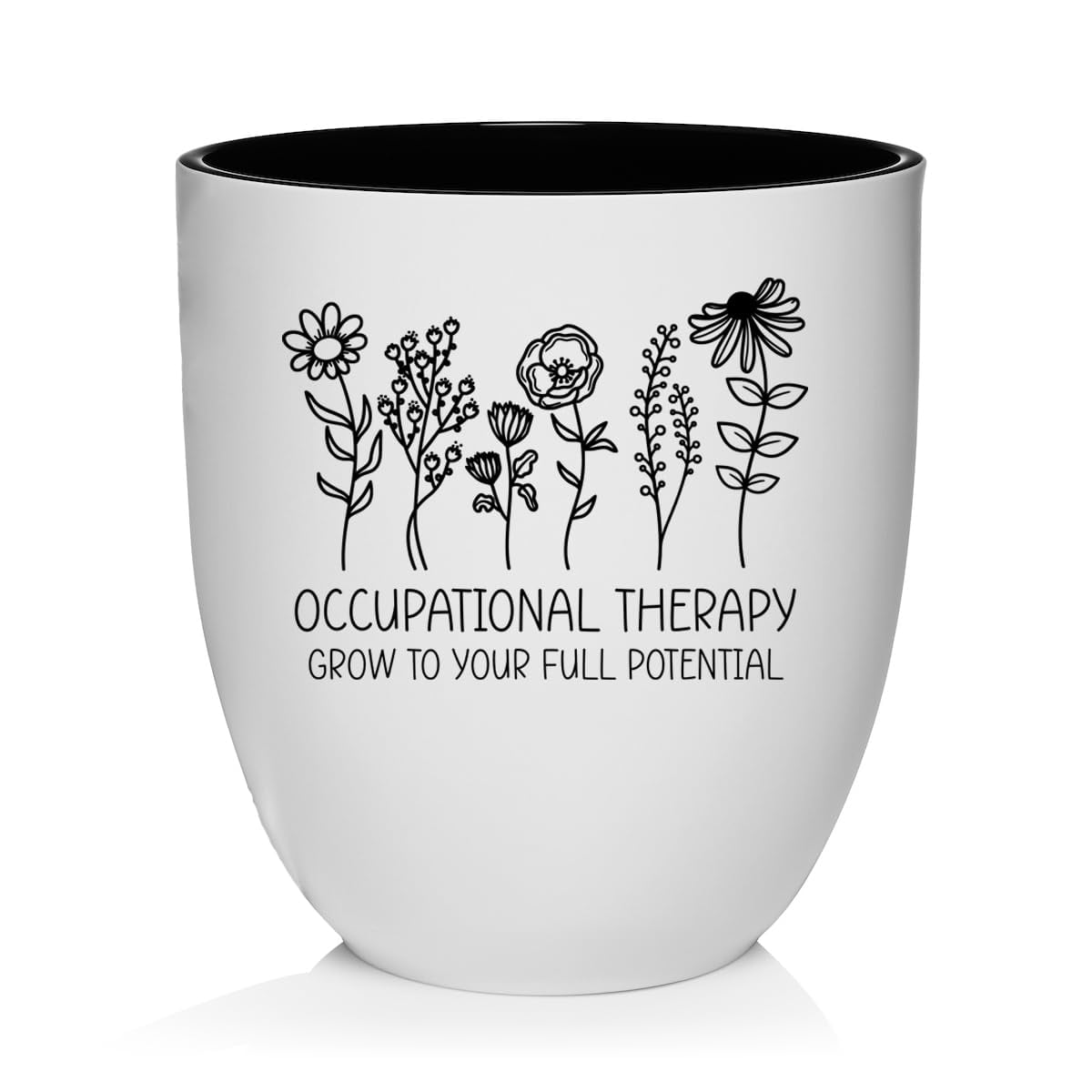 Ceramic Planter Plant Pot with Plastic Liner Gift Occupational Therapy ...