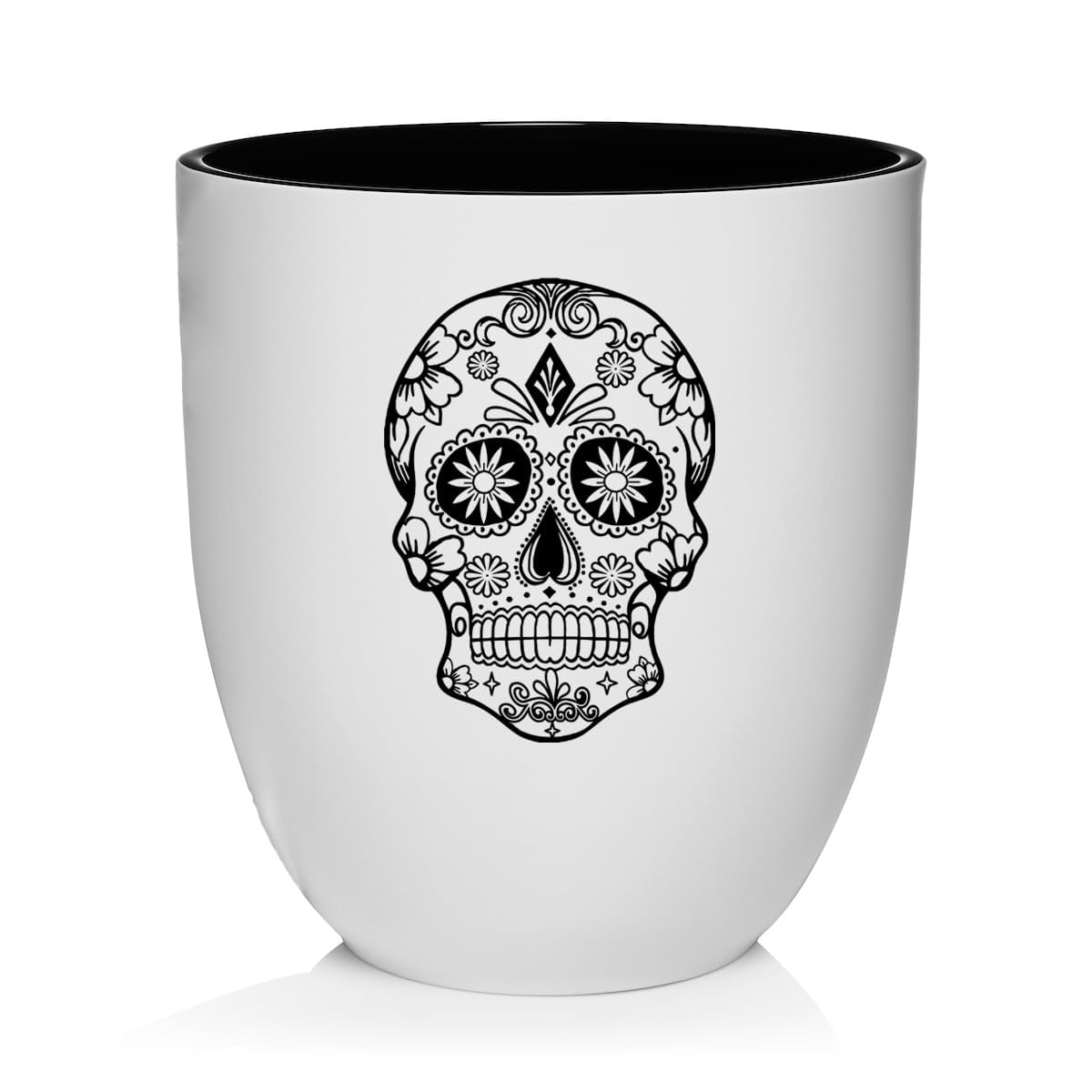 Ceramic Planter Plant Pot with Plastic Liner Gift Sugar Candy Skull ...