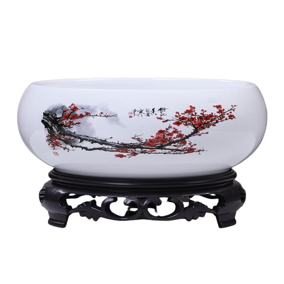 Ceramic Planter Pot Lotus Bowl Planter Round Ceramic Hydroponic Bowl ...