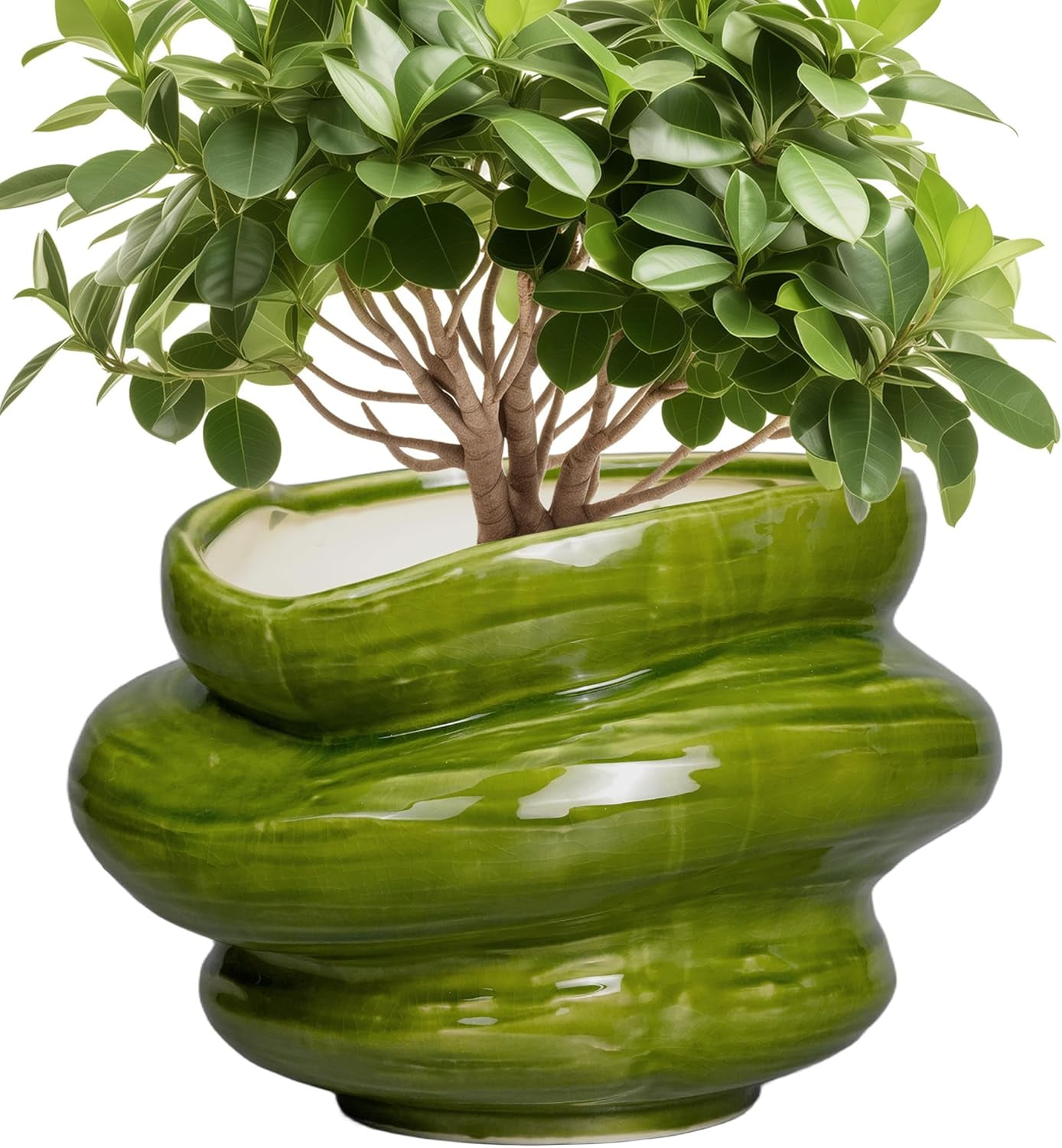 Ceramic Planters Bonsai 11 Inch - Planters with Drainage Hole, Flower ...