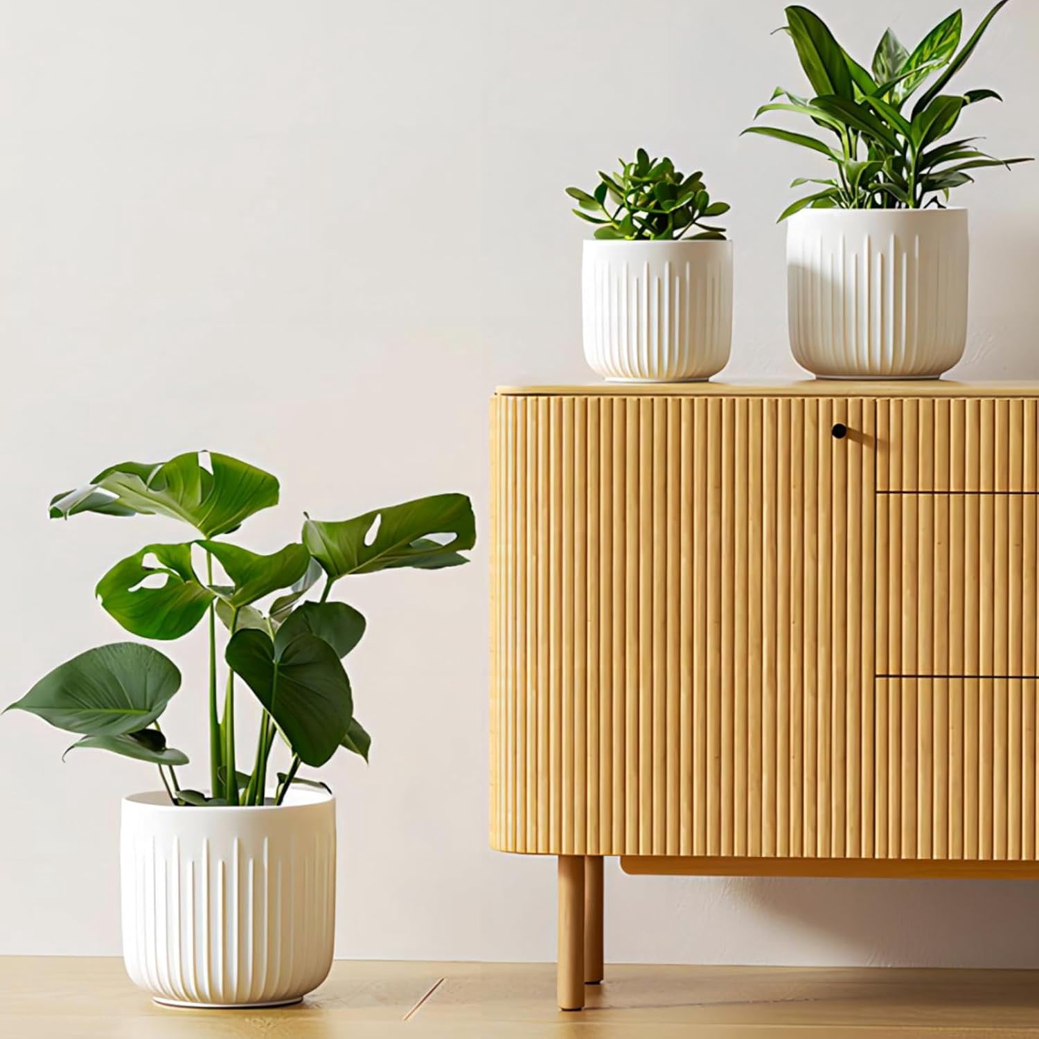Ceramic Planters for Indoor Plants, 8.3+6.9+5.7 Inch Plant Pots with ...