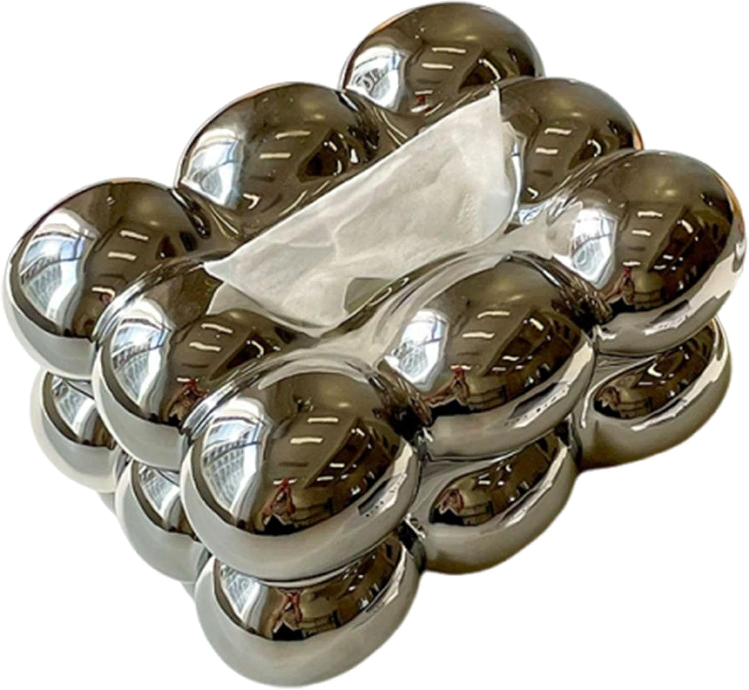 Chrome Bubble Tissue Box Cover, Bubble Tissue Box, Glossy Ceramic ...