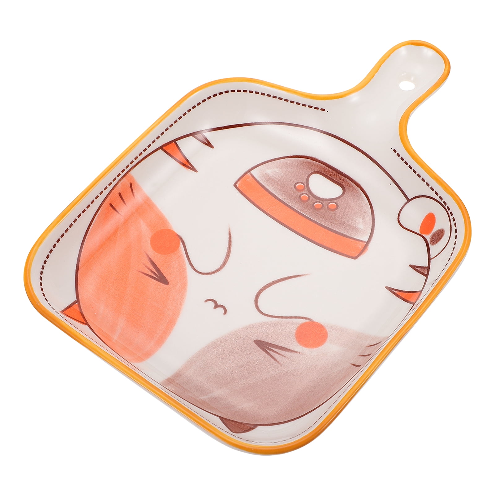 Ceramic Plate Dessert Salver Cartoon Animal Shape Tray Ceramics Pizza ...