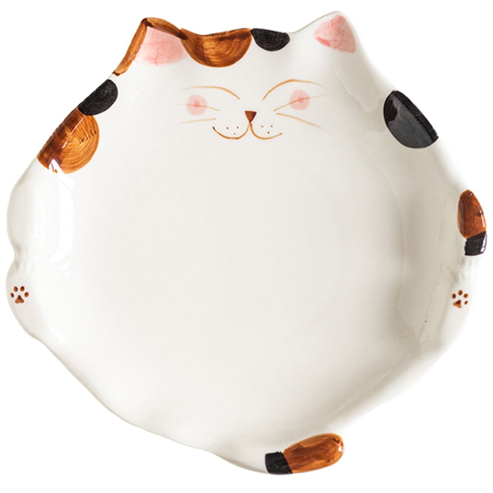 Ceramic Plate Food Serving Dish Dinner Tray Candy Appetizer Cat Plates ...