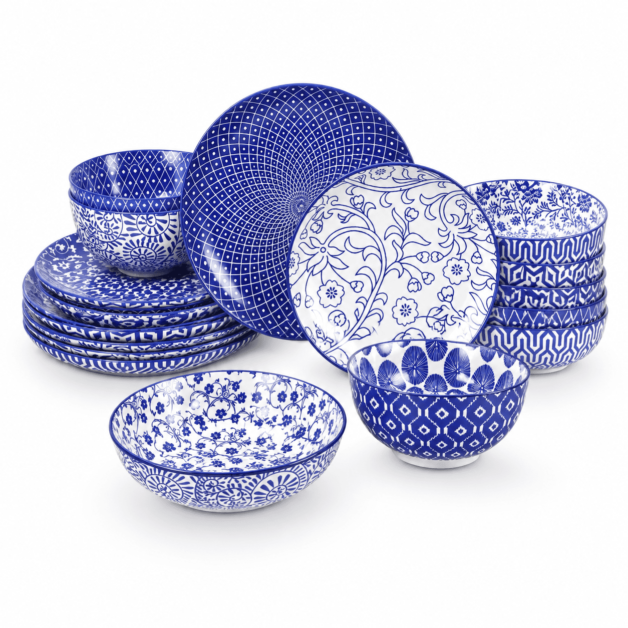 Ceramic Plates And Sets 24 Pieces Dinnerware For 6 Scratch Resistant ...