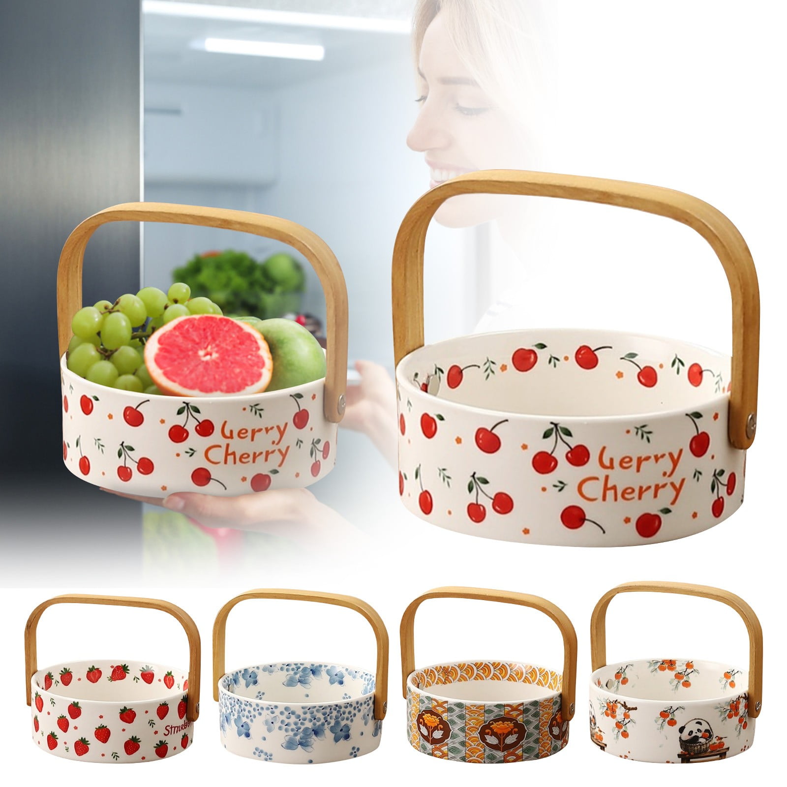 Ceramic Portable Fruit for Outdoor Camping Snack Storage afternoon Tea ...