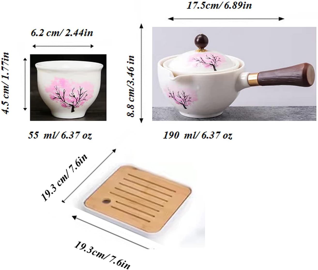 Ceramic Portable Travel Tea Set, Chinese Kungfu Tea Set With 360 ...