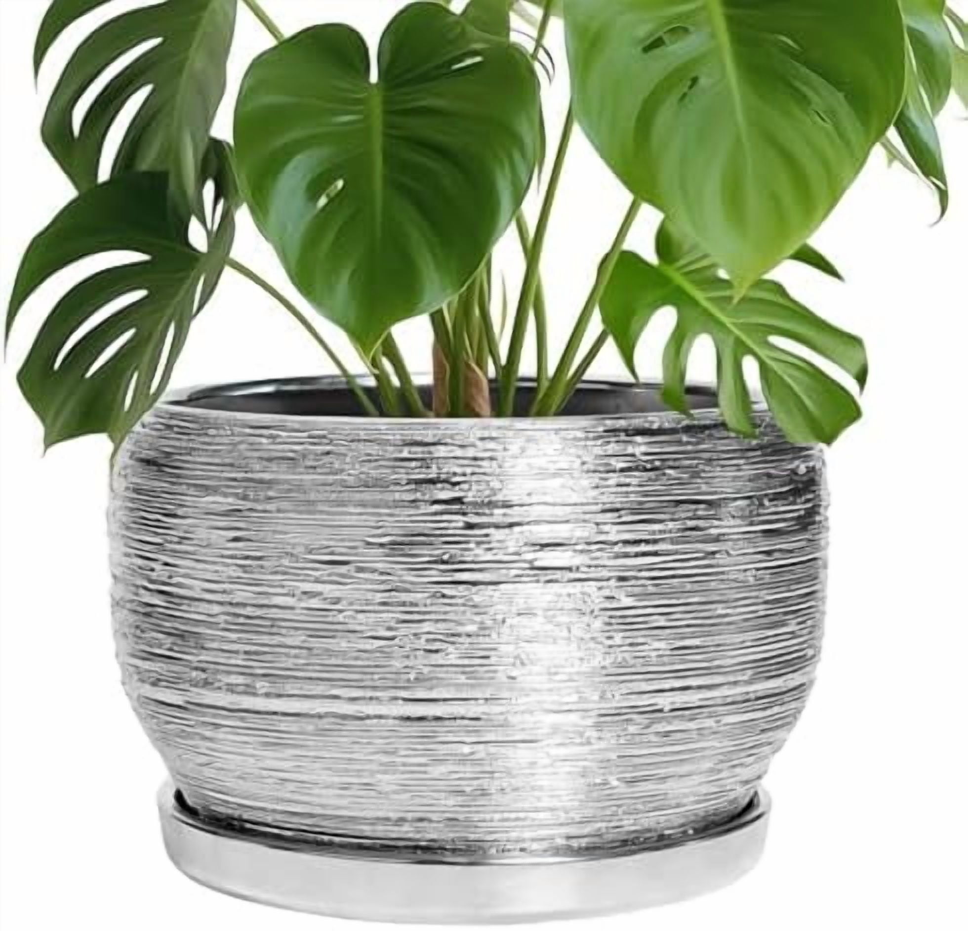 Ceramic Pot for Plants - 10 Inch Planter Indoor, Round Large Planter ...