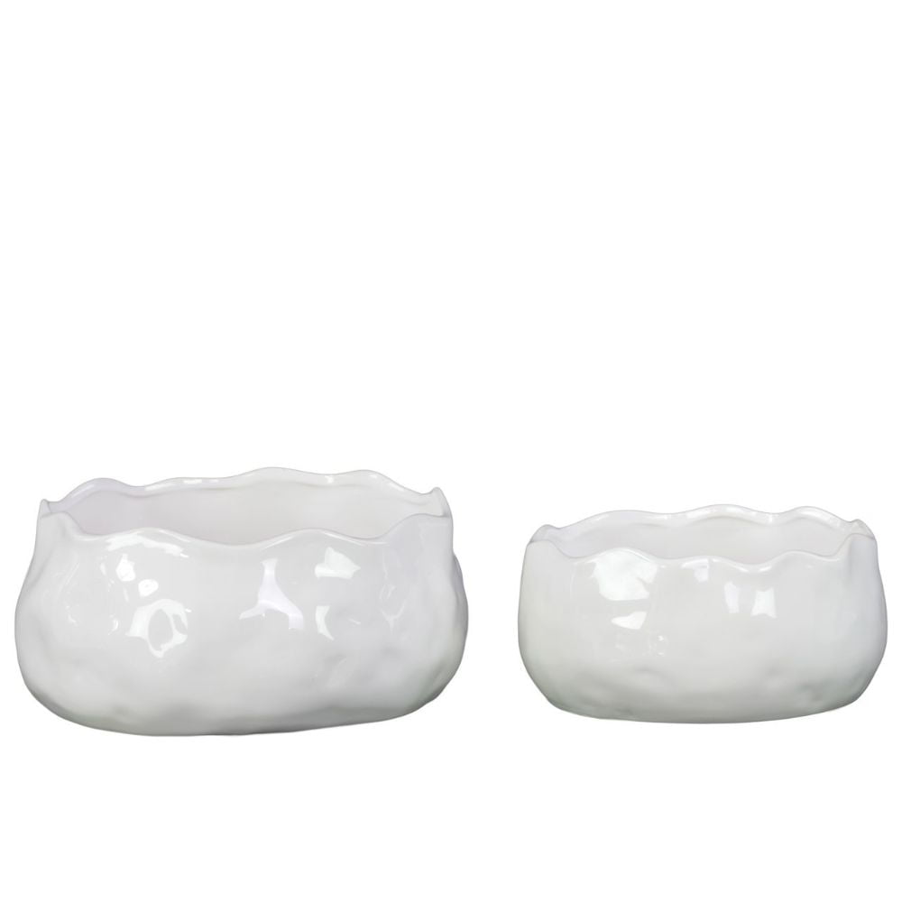 Ceramic Pot Set Of Two White - Walmart.com