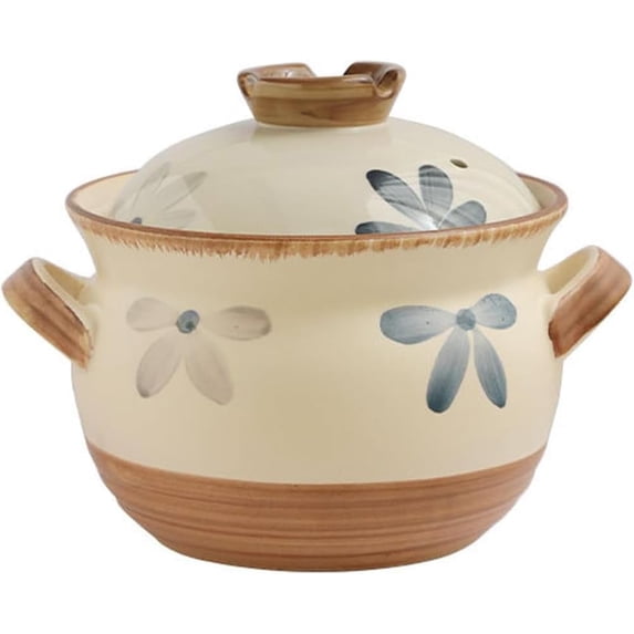 Ceramic Pots for Cooking with Lid, Heat Resistant Earthenware Pot ...