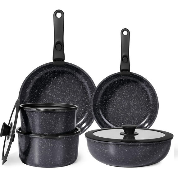Ceramic Pots and Pans Set Non , 11 count Nonstick Detachable Handle ...
