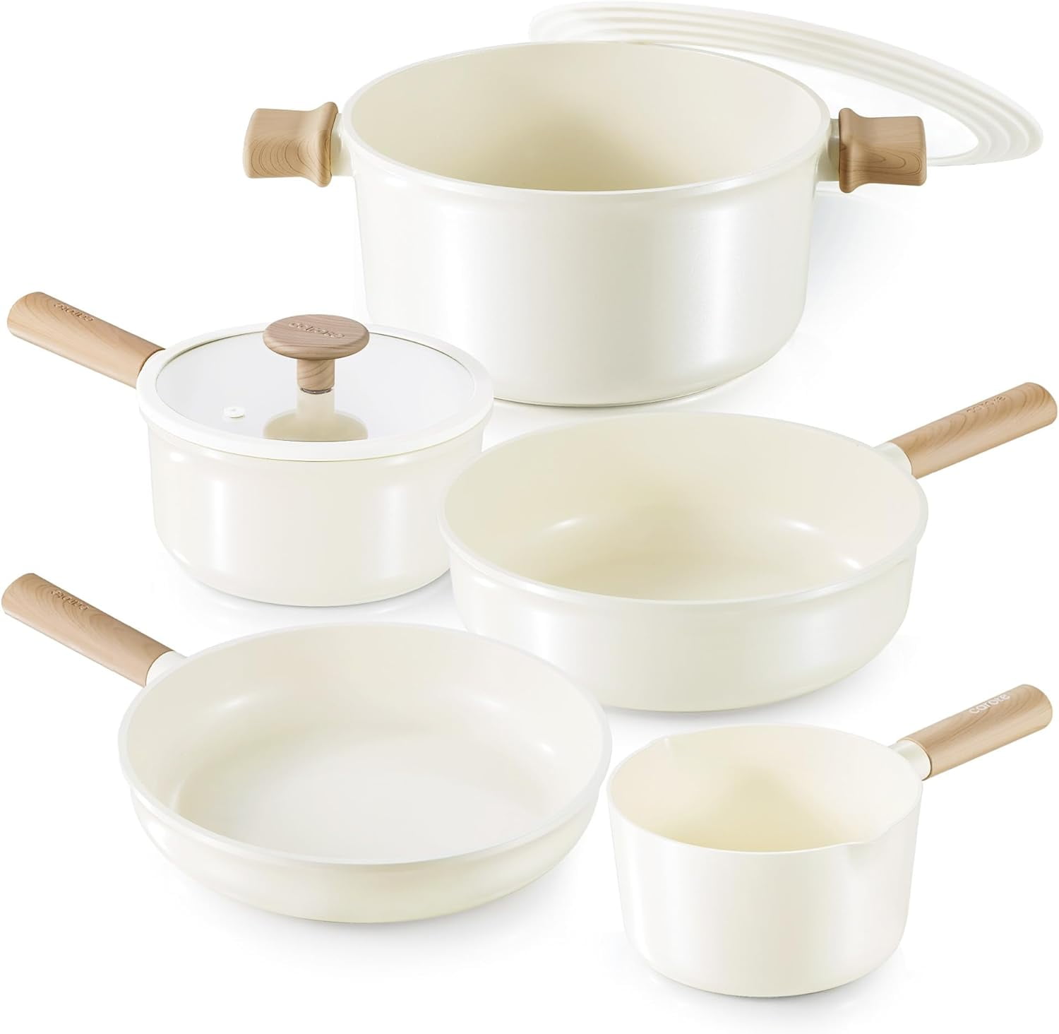 Ceramic Pots and Pans Set Non Stick, Non-Toxic Cookwares, Healthy ...